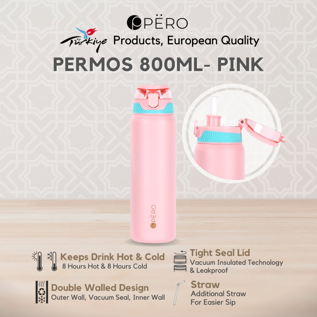 Jual Pero Sip Straw Permos Vacuum Insulated Bottle 800ML Leakproof / Pero Termos Botol 800ML ...