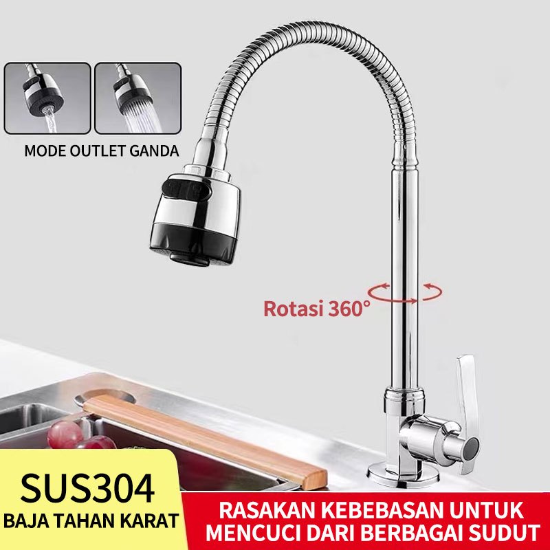 Jual Keran Air Angsa ABS Fleksibel 2 Mode Premium Keran Kran Sink Dapur ...