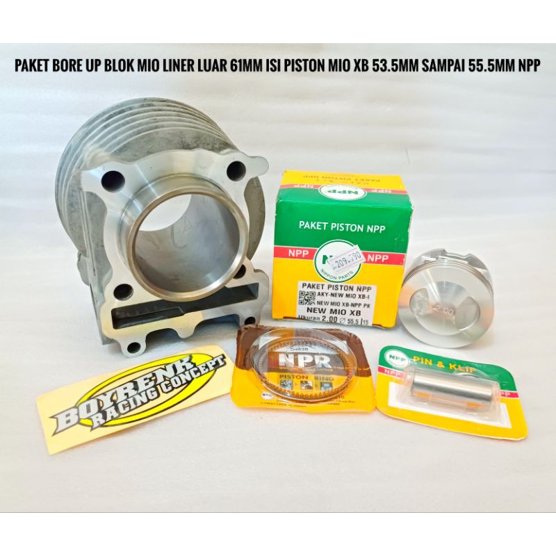 Jual PAKET BORE UP BLOK MIO SPORTY LINER LUAR 61MM ISI 53.5 54 54.5 55 ...