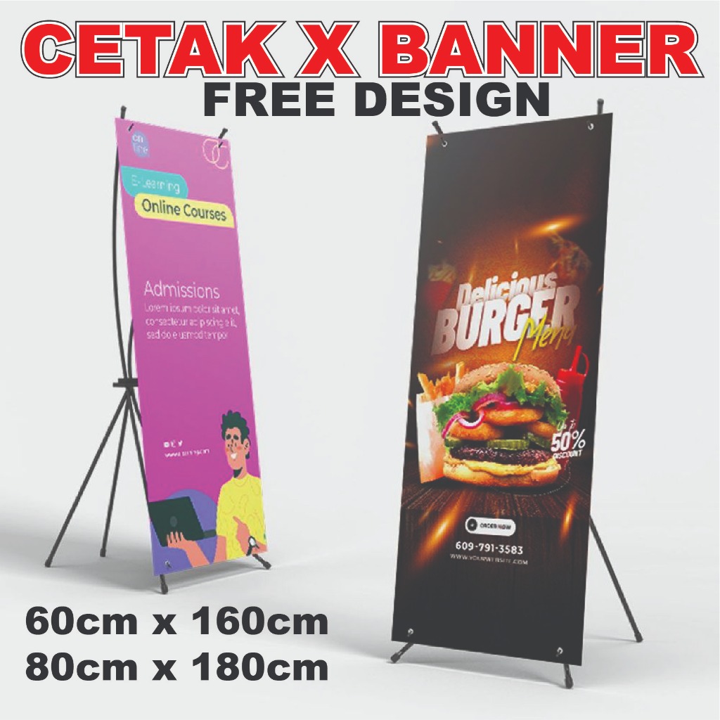 Jual SPANDUK X BANNER FREE DESIGN | Shopee Indonesia