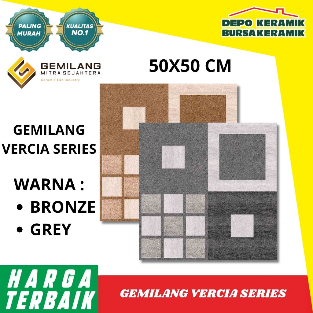 Jual Keramik Motif Dadu 50x50 VERCIA SERIES -GEMILANG- Rustic&Flat ...