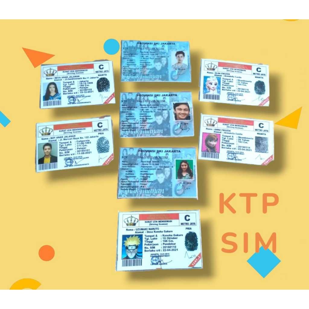 Jual Mainan Kartu Tanda Pengenal Dan Mainan Kartu Izin Mengemudi KTP & SIM Anak | Shopee Indonesia