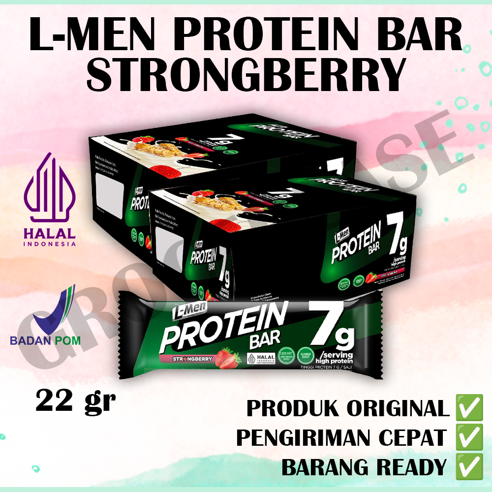 Jual L-Men Protein Bar Strongberry lmen Box 12 Sachet - Rendah Lemah ...