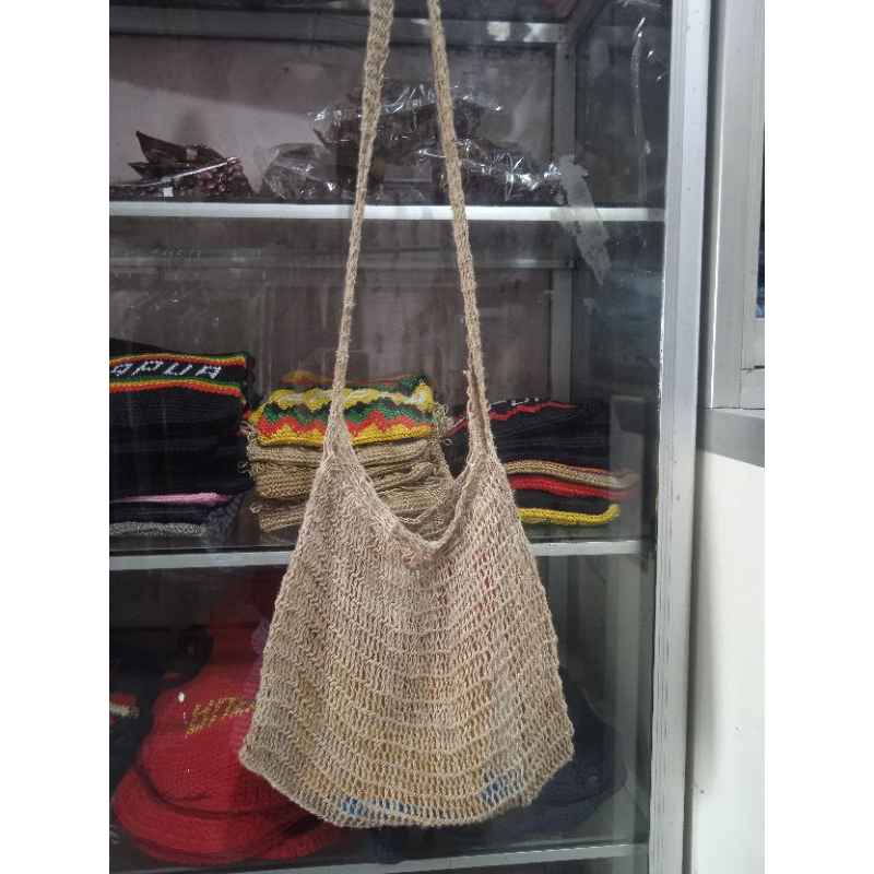 Jual Tas noken kulit kayu/tas noken serat genemo asli/tas selempang/tas ...