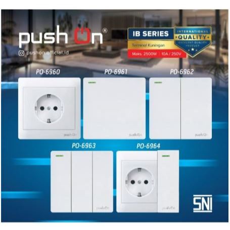 Jual Saklar Triple Push On PO-6963 IB S Series Inbow Inbo 3 Sakelar ...