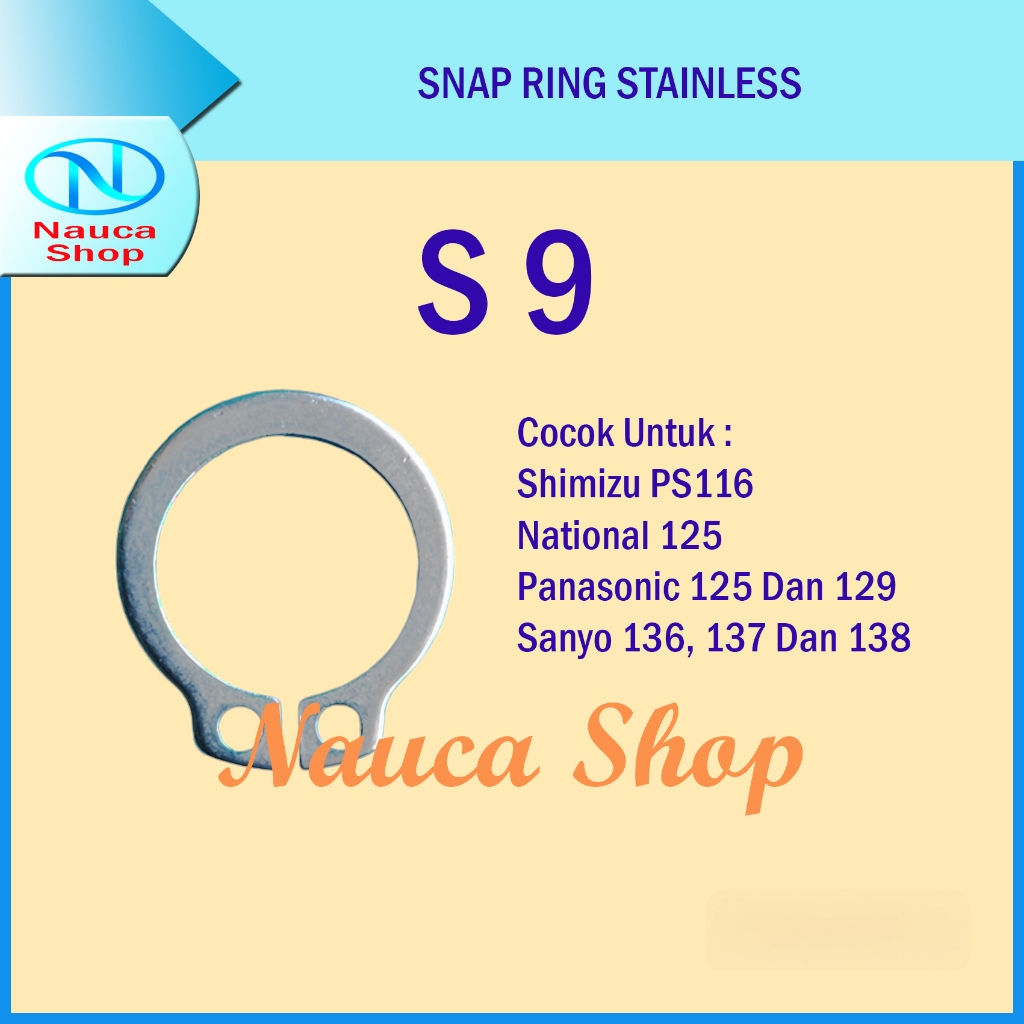 Jual SNAPRING S9 STAINLESS / SNAP RING S 9 SS / SPARE PART POMPA AIR ...