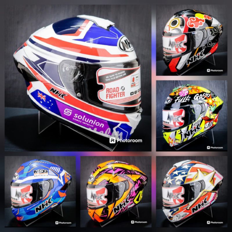 Jual HELM NHK MARK 1 GP EDITION ALL MOTIF SINGLE VISOR FULL FACE ...