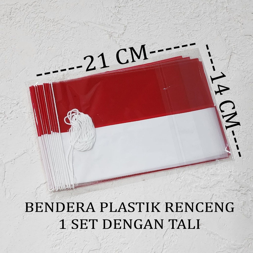 Jual BENDERA PLASTIK RENTENG SET DENGAN TALI PANJANG 5 METER ISI 20 PCS ...