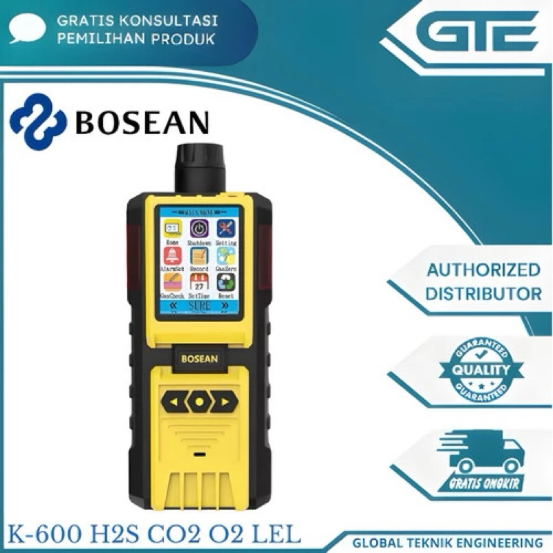 Jual Gas Detector Bosean K-600 H2S O2 CO2 LEL Hydrogen Sulfide Monitor ...
