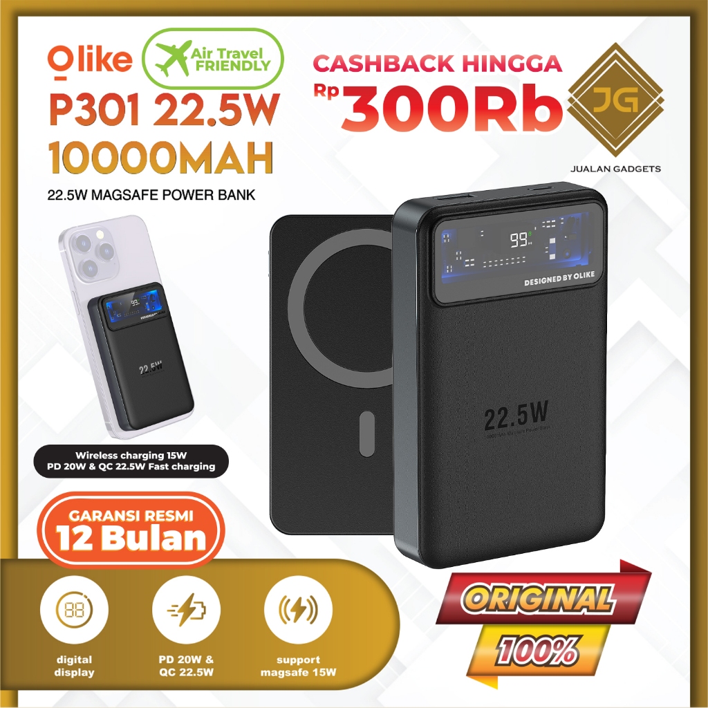 Jual Olike P301 Power bank Powerbank 10000mAh PD 20W & QC 22.5W ...