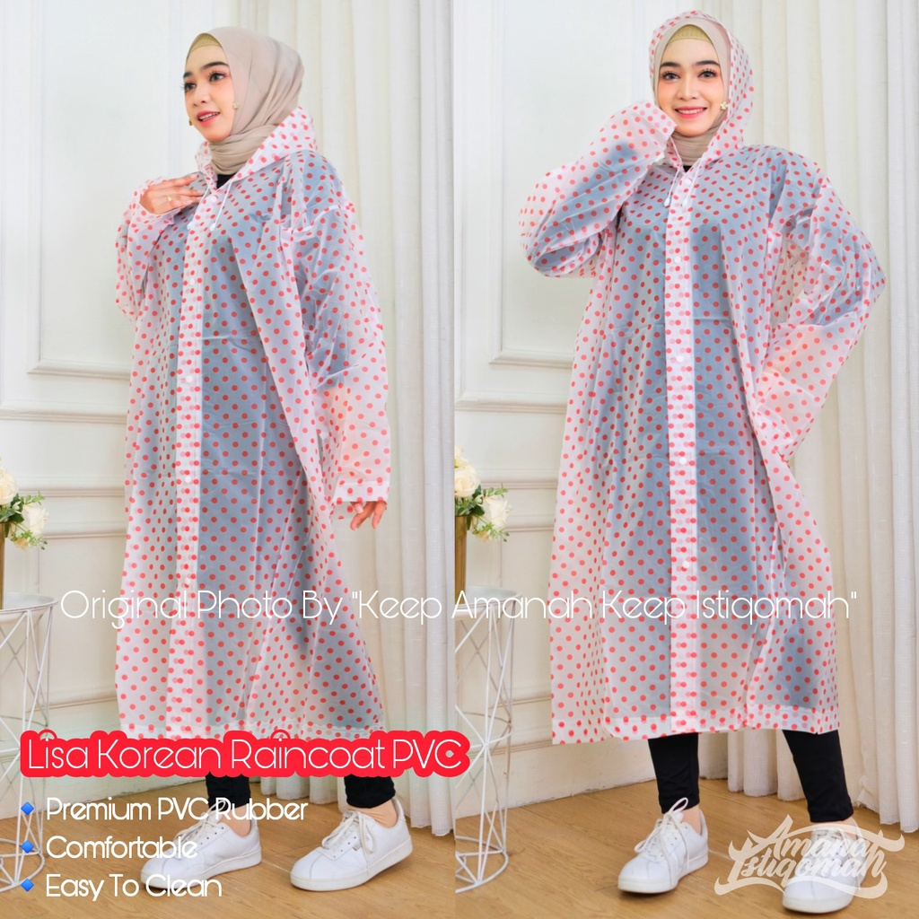 Jual Jas Hujan Lisa Korean Mantol PVC | Shopee Indonesia
