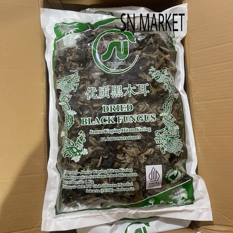 Jual Jamur Hitam Kering / Dried Black Fungus SU Brand 1 kg | Shopee ...