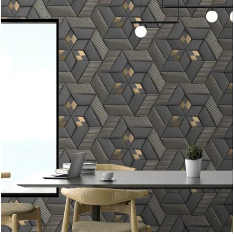 Jual Wallpaper Sticker Dinding Motif Geometric Cakra Abu Abu Dekorasi ...
