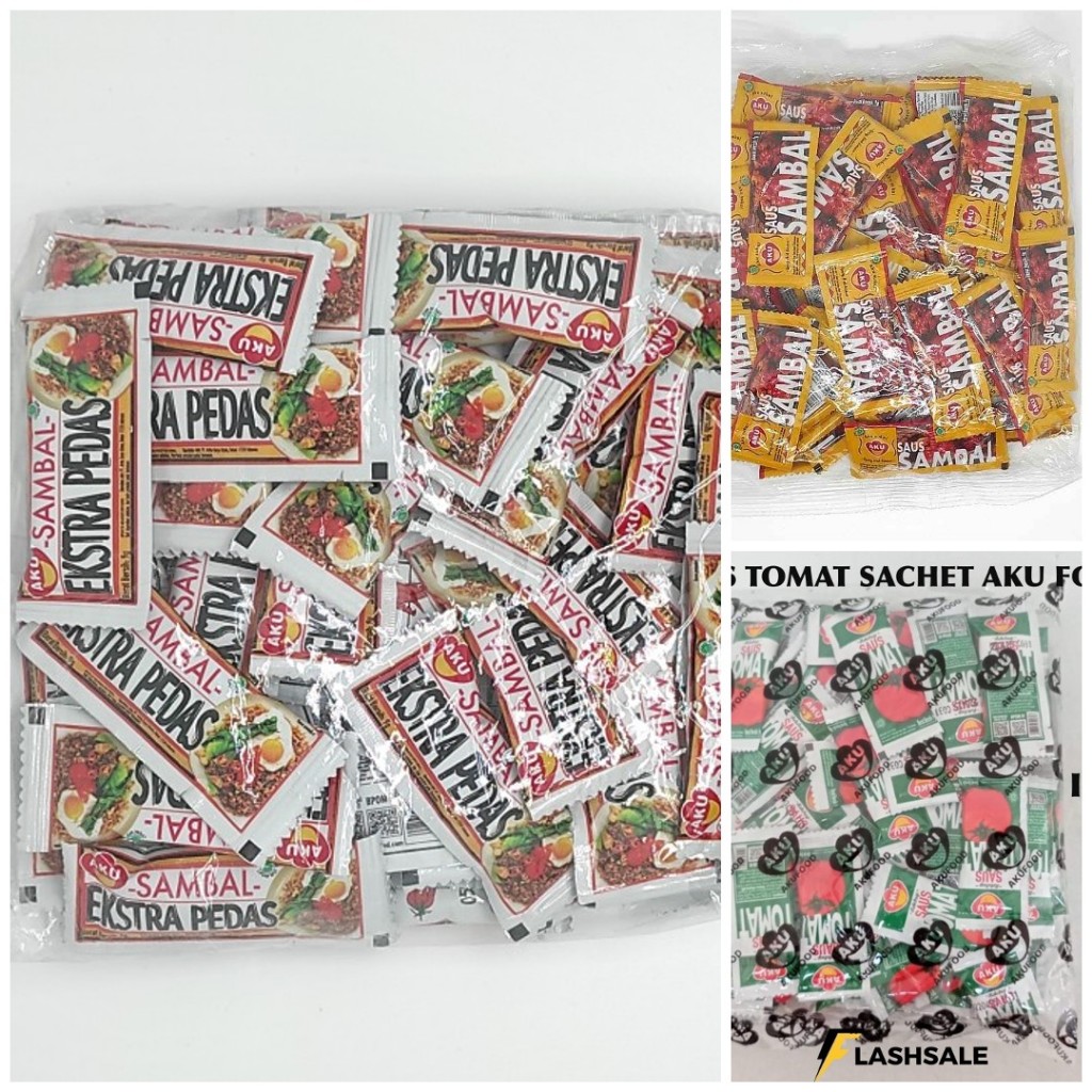 Jual Aku Food Isi 50 Varian Saus Makanan Saos Tomat Tomato Sauce Sambal ...