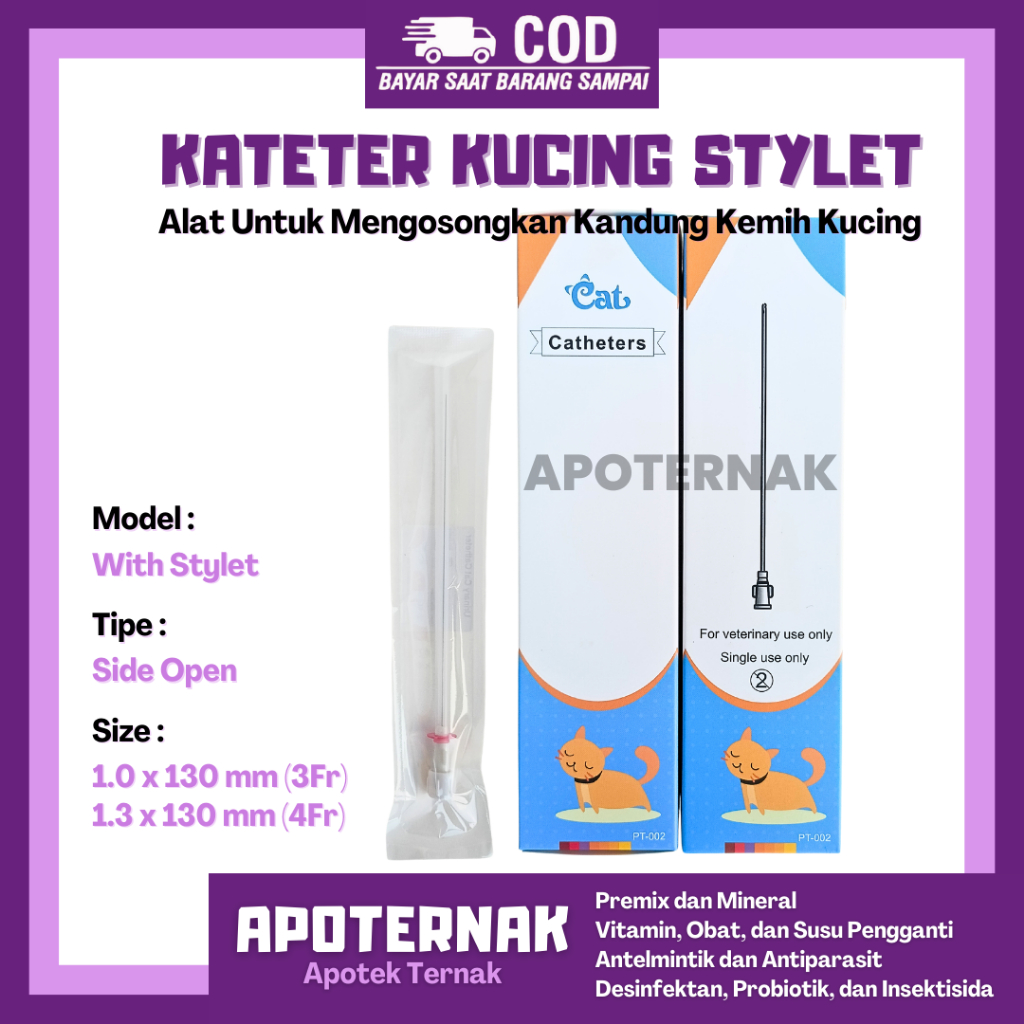 Jual KATETER KUCING With Stylet - Cat Catheter With Stylet - Side Open ...