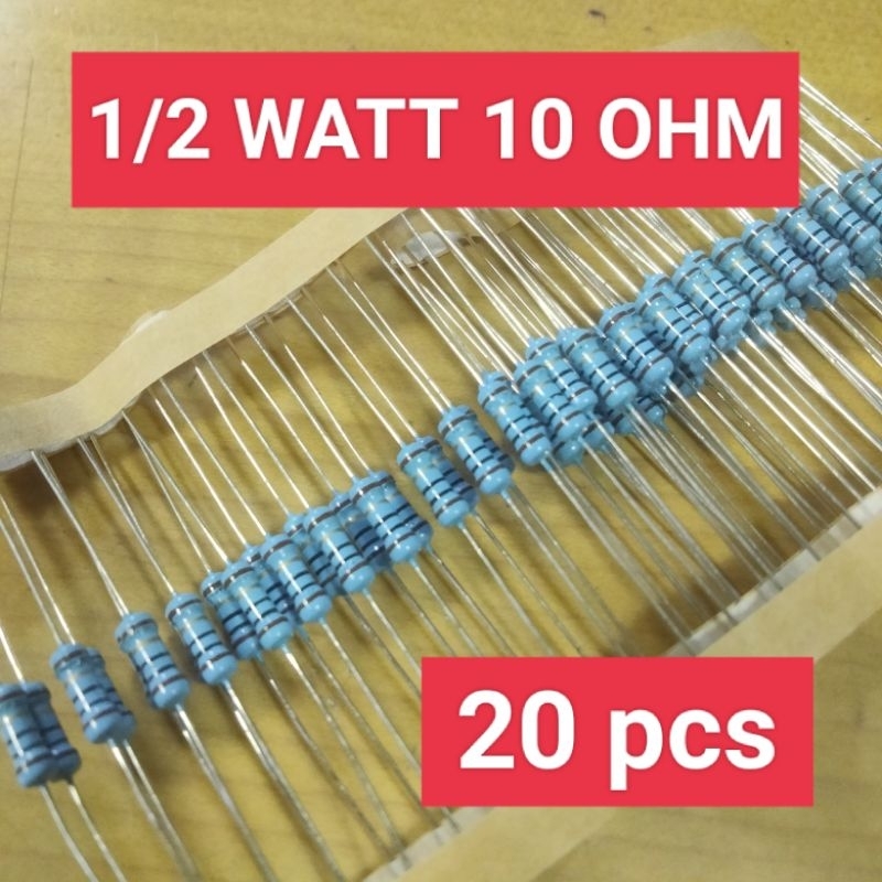 Jual RESISTOR METAL FILM 1/2 WATT 10 OHM / 0,5W 10 OHM | Shopee Indonesia