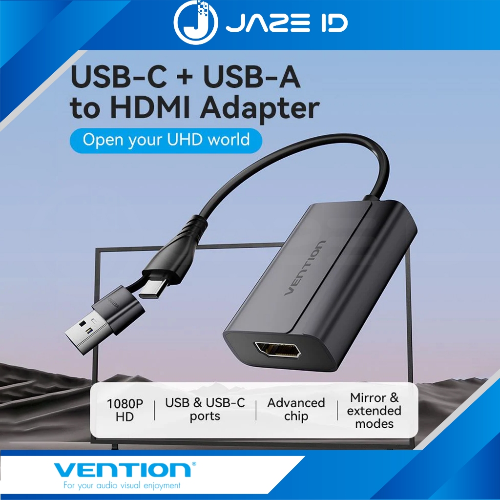 Jual Vention Adapter Converter USB A Type C to HDMI 1080P Laptop to ...