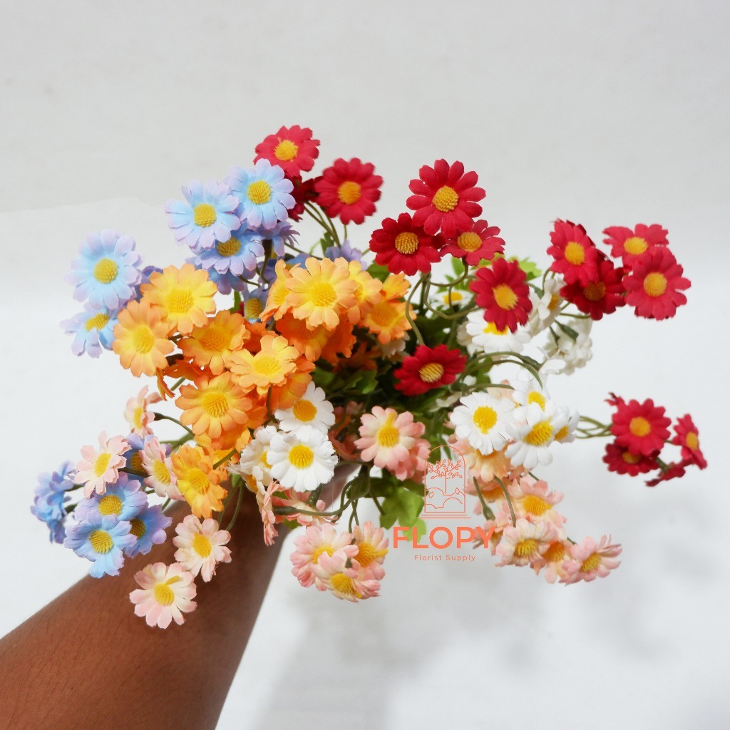 Jual [ 4 Cabang ] Bunga Artificial Daisy Kecil x4 / Bunga Articial ...