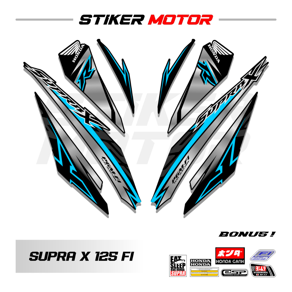 Jual SP61 Striping Stiker Supra X 125 Fi Variasi Simpel Garis Ori ...