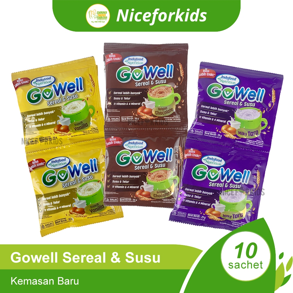 Jual GoWell Sereal & Susu Bergizi Kemasan Renceng isi 10sachet | Shopee ...