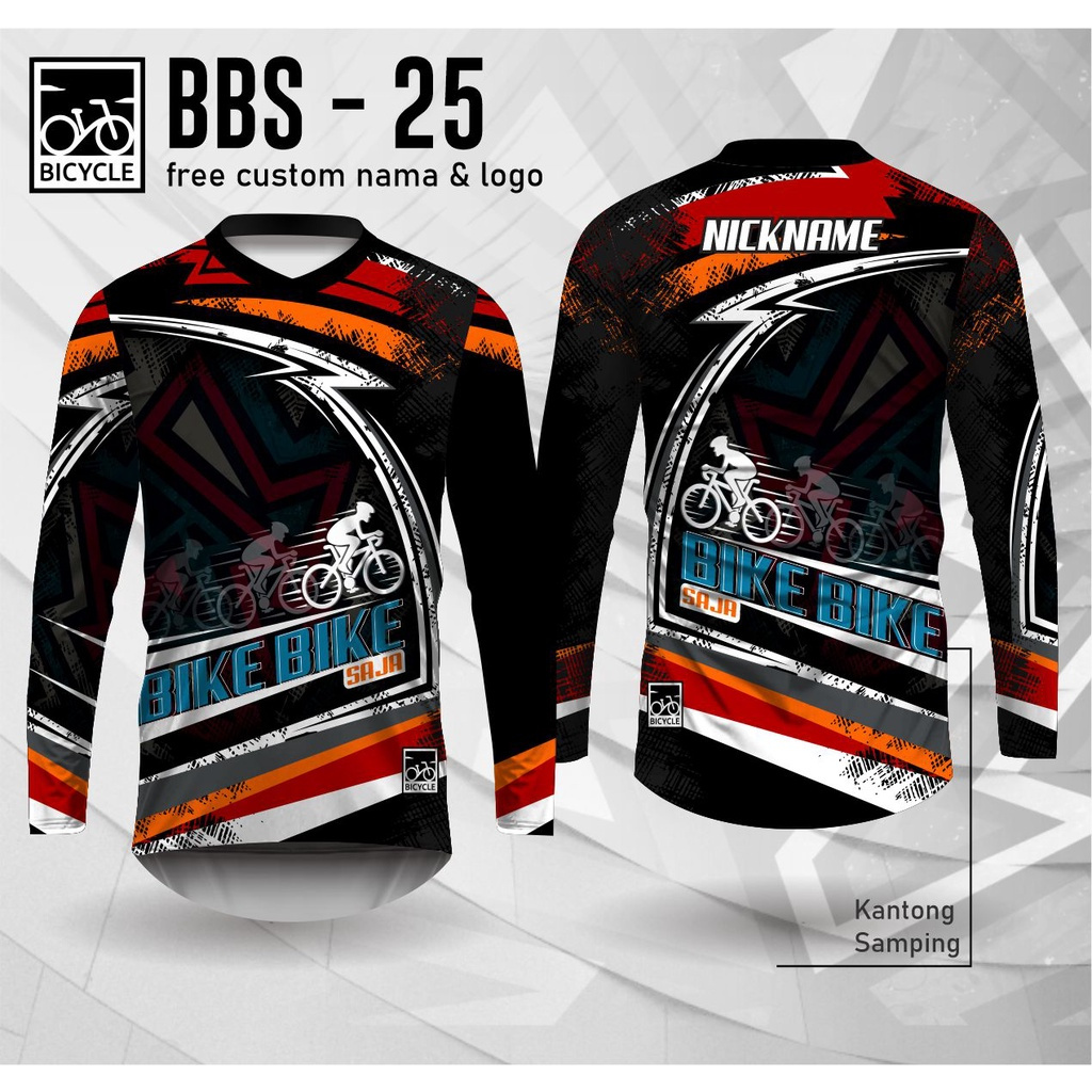 Jual Jersey sepeda bike bike saja baju gowes lengan panjang free ...