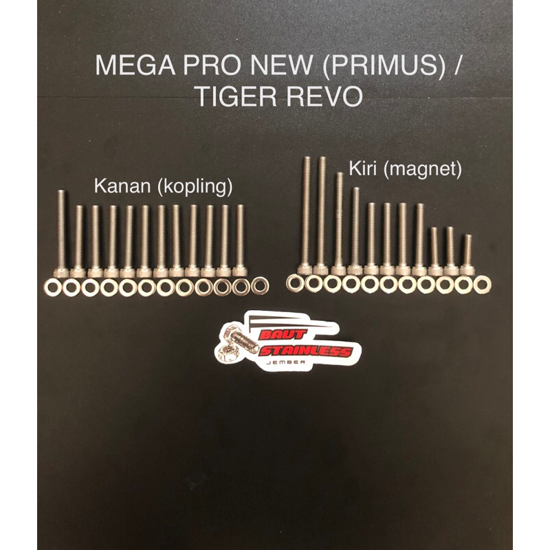 Jual Baut L stainless stenlis anti karat Mega Pro New (Primus) / Tiger ...