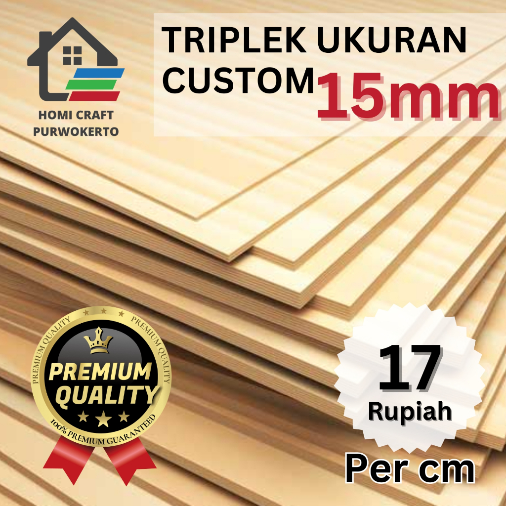 Jual Triplek 15mm Ukuran Custom Harga /cm2 Multiplek Plywood | Shopee ...