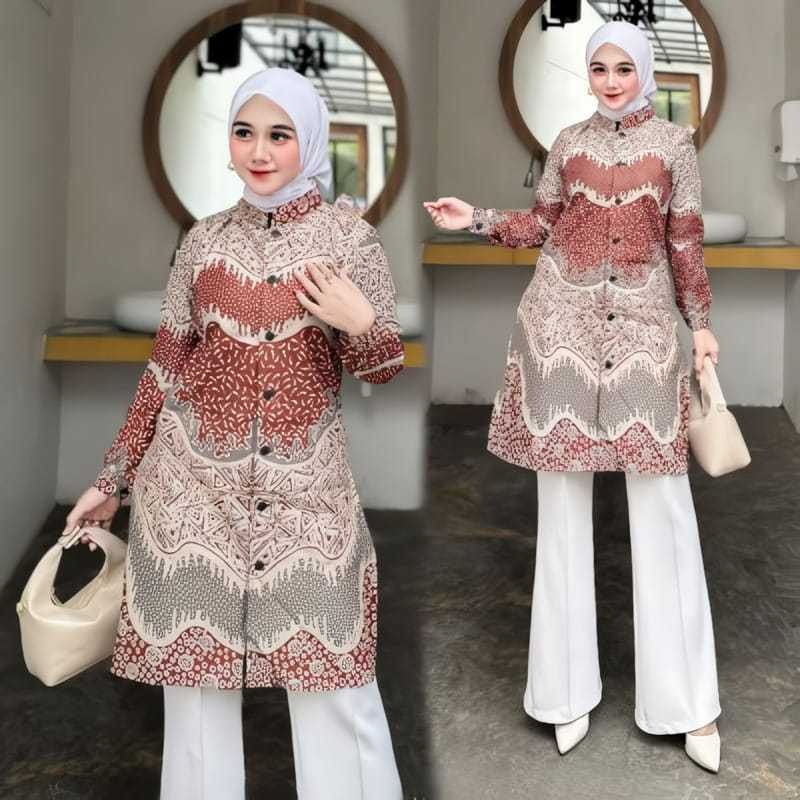 Jual Batik Tunik Nirmala Batik Modern Blouse Tunik Atasan Batik Wanita Tunik Lyodra | Shopee ...