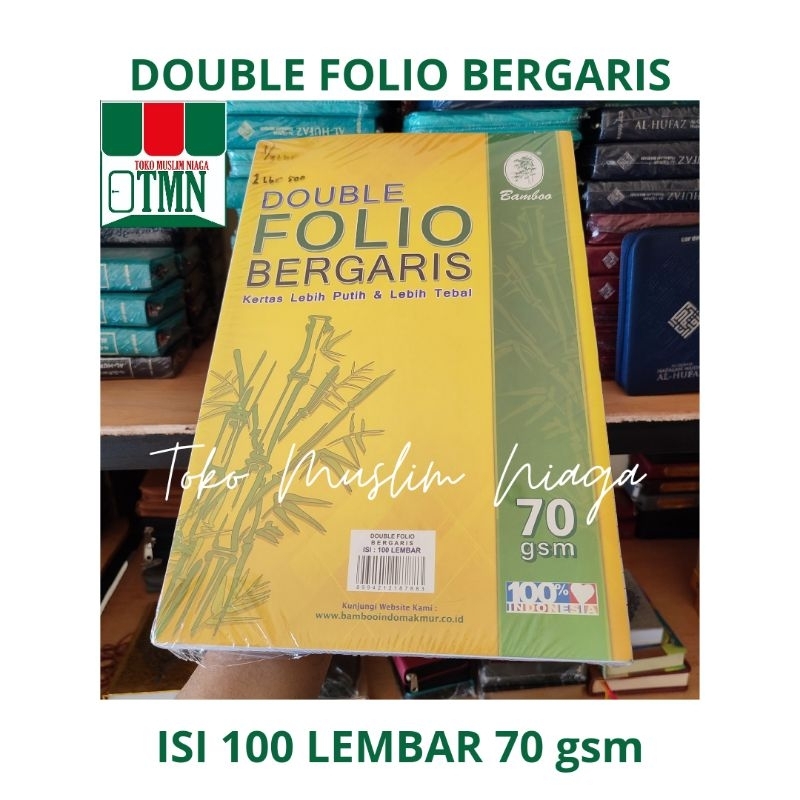 Jual Double Folio BAMBOO 70 gram isi 100 Lembar Kertas Bergaris ...