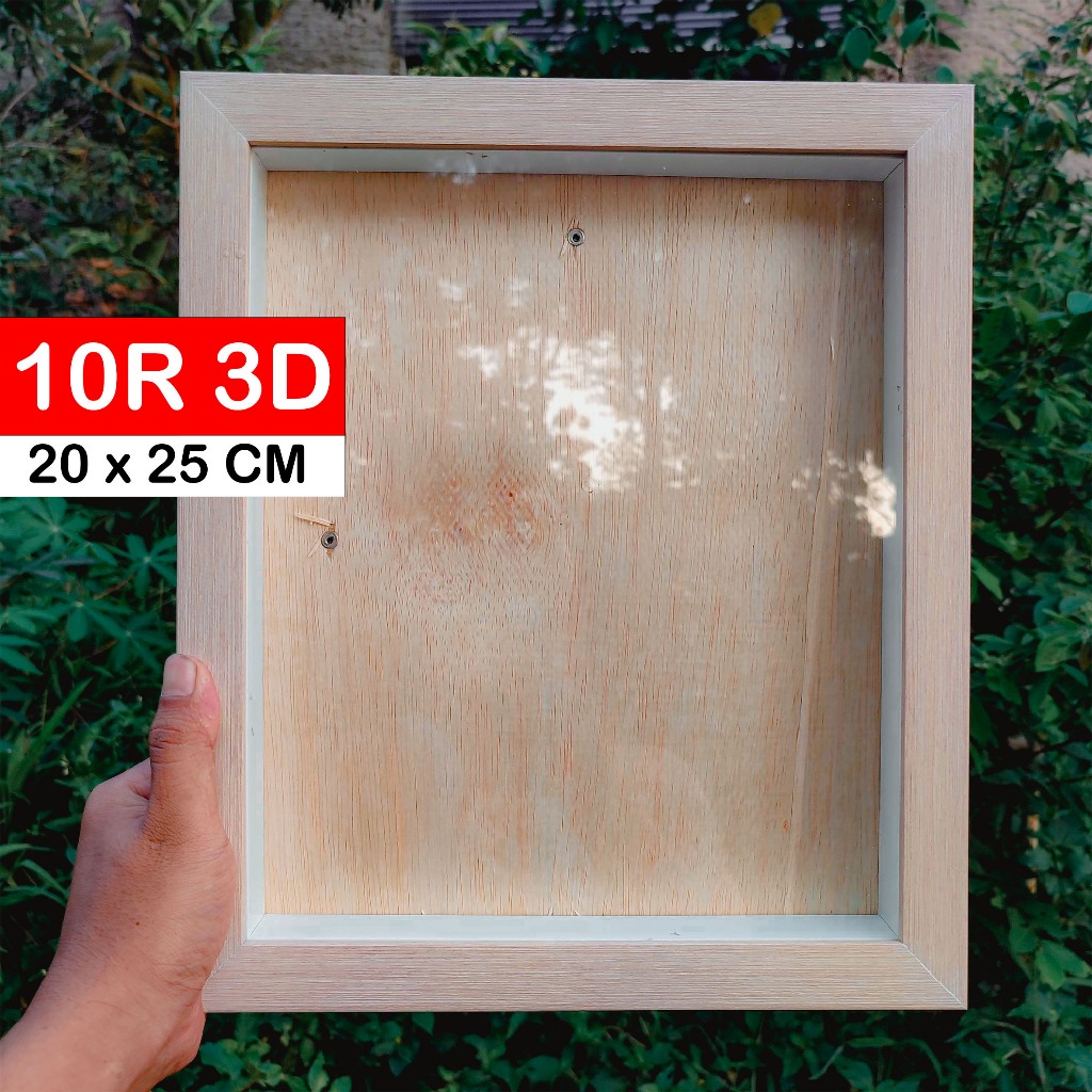 Jual BINGKAI 3D UKURAN 10R 20 X 25CM / FRAME PIGURA 3D 10R 20 X 25 SERAT KAYU CREAM / BINGKAI ...