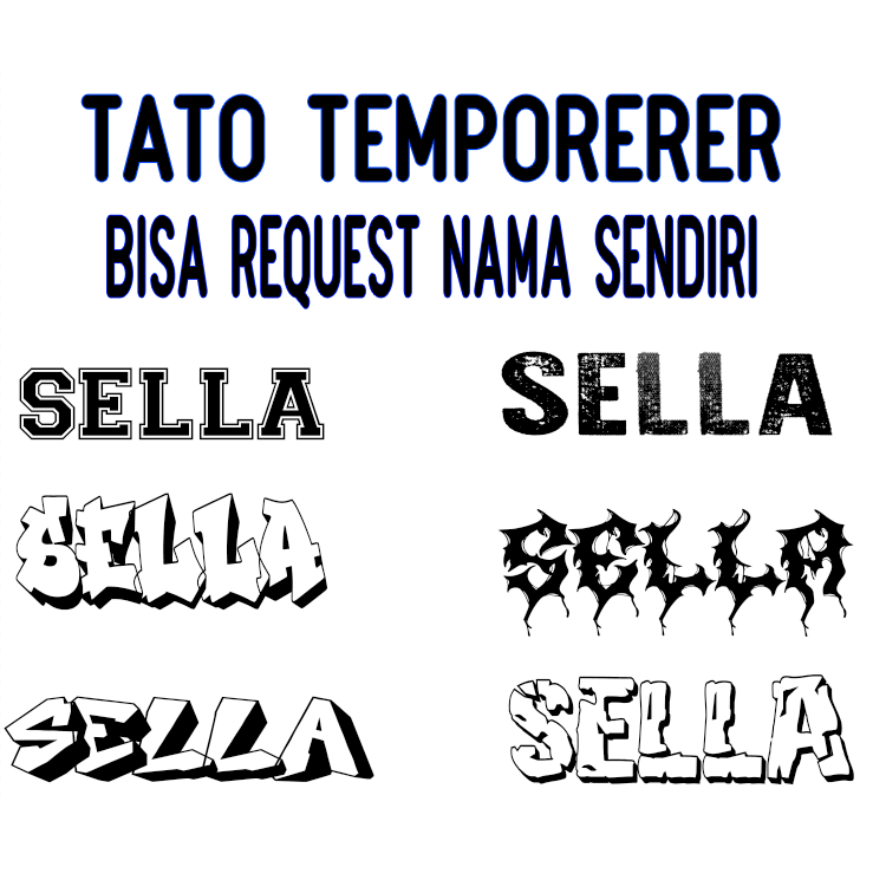 Jual tatto temporer bisa riques nama sendiri tahan sampai 1 minggu ... Jual tatto temporer bisa riques nama sendiri tahan sampai 1 minggu ...