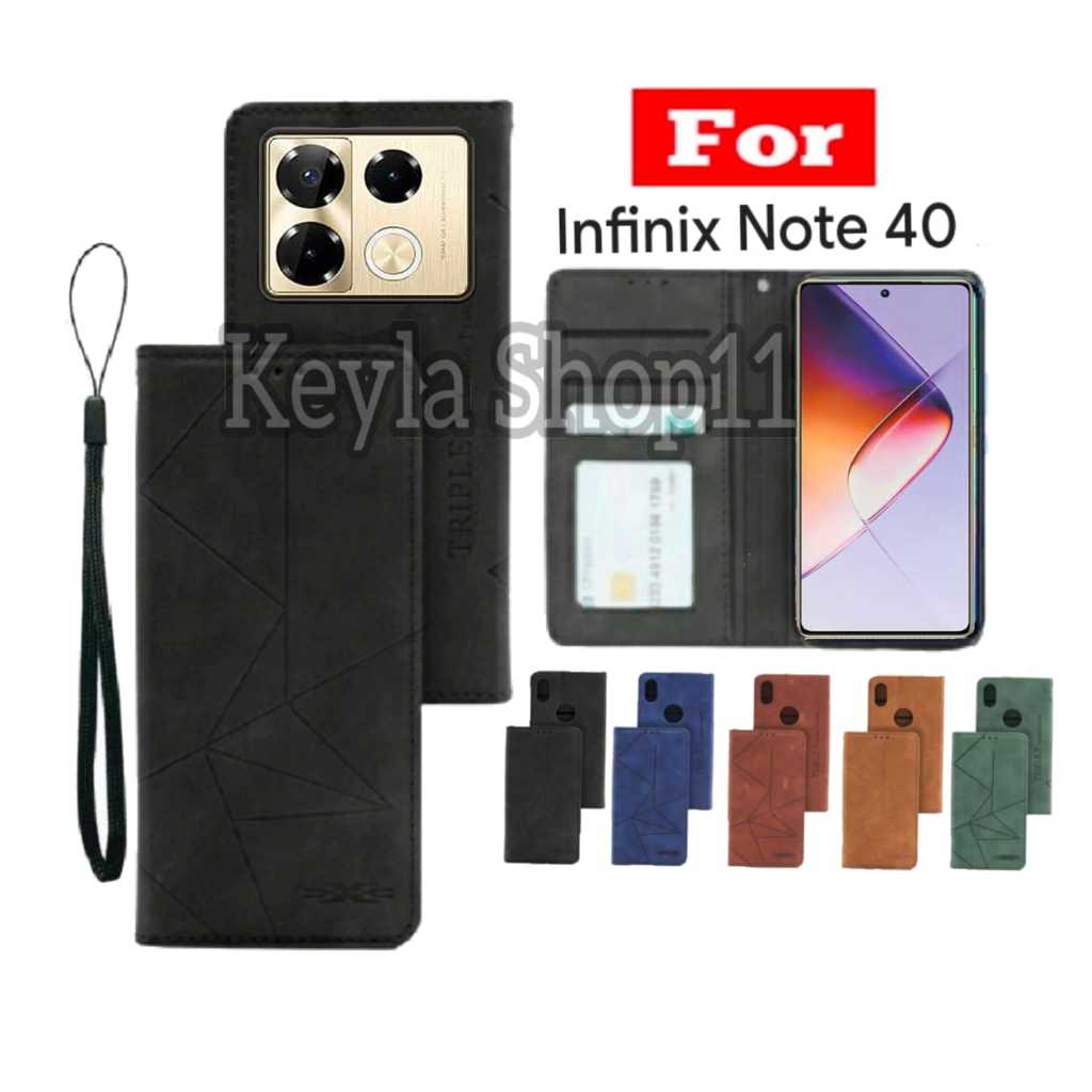Jual Case Flip Magnet For INFINIX NOTE 40 Flip Cover Leather Premium ...