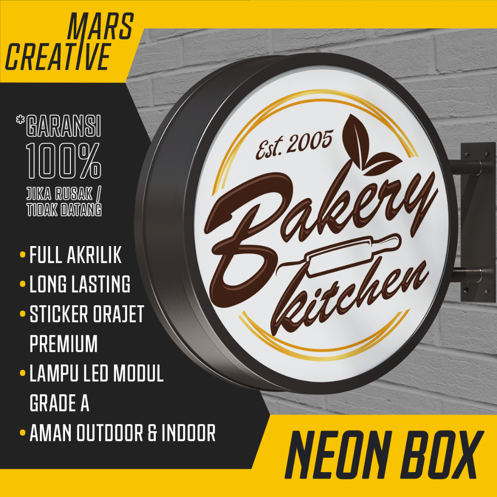 Jual Neon Box Indoor Outdoor 70cm x 80cm Premium Custom 2 Sisi ...