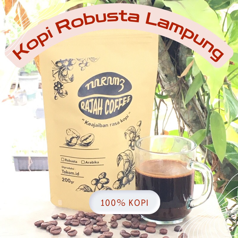Jual kopi robusta lampung kopi bubuk 100gr | Kopi Rajah | Shopee Indonesia