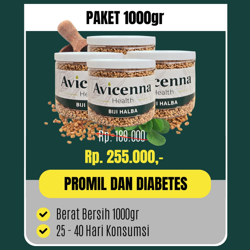 Jual Biji Halba Avicennahealt 1000gr | Asli Fenugreek Seed Kelabat ...
