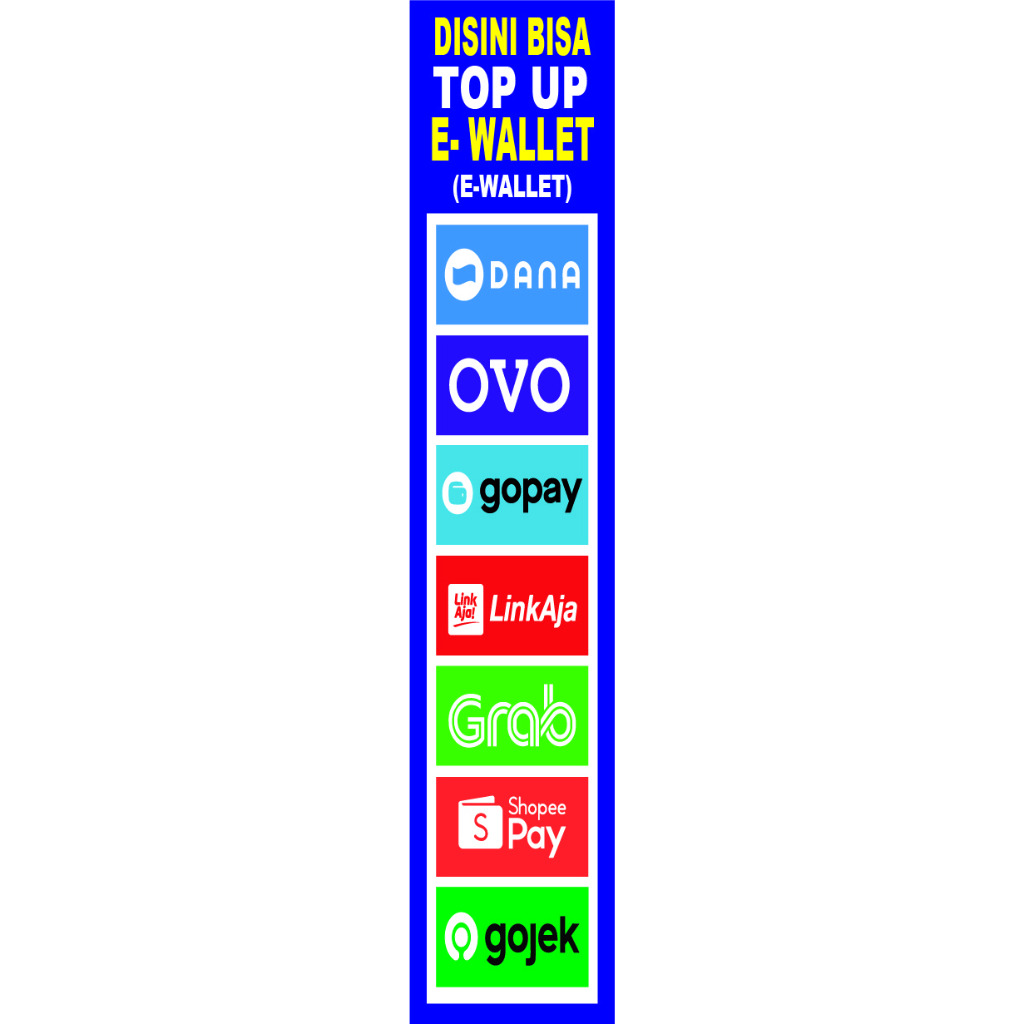 Jual SPANDUK HIASAN KONTER LOGO EWALET BIRU (CUSTOM) | Shopee Indonesia