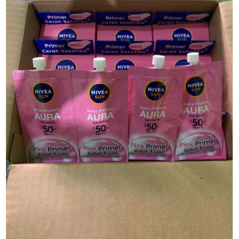 Jual NIVEA SUN EXTRA PROTECT AURA PINK PRIMER SPF50 PA+++ 7ML | Shopee ...