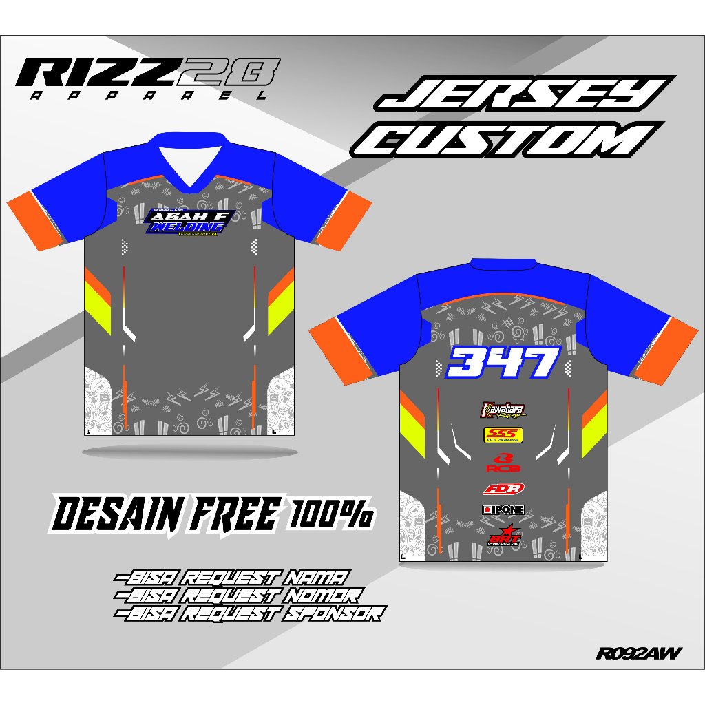 Jual KAOS BAJU JERSEY RACING BISA custom atau ubah nama nomor dan ...