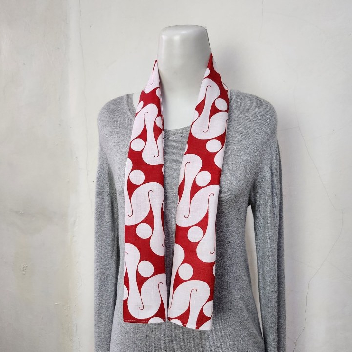 Jual S35 Syal batik wanita Merah Putih - Scarf Leher Pria Khas ...