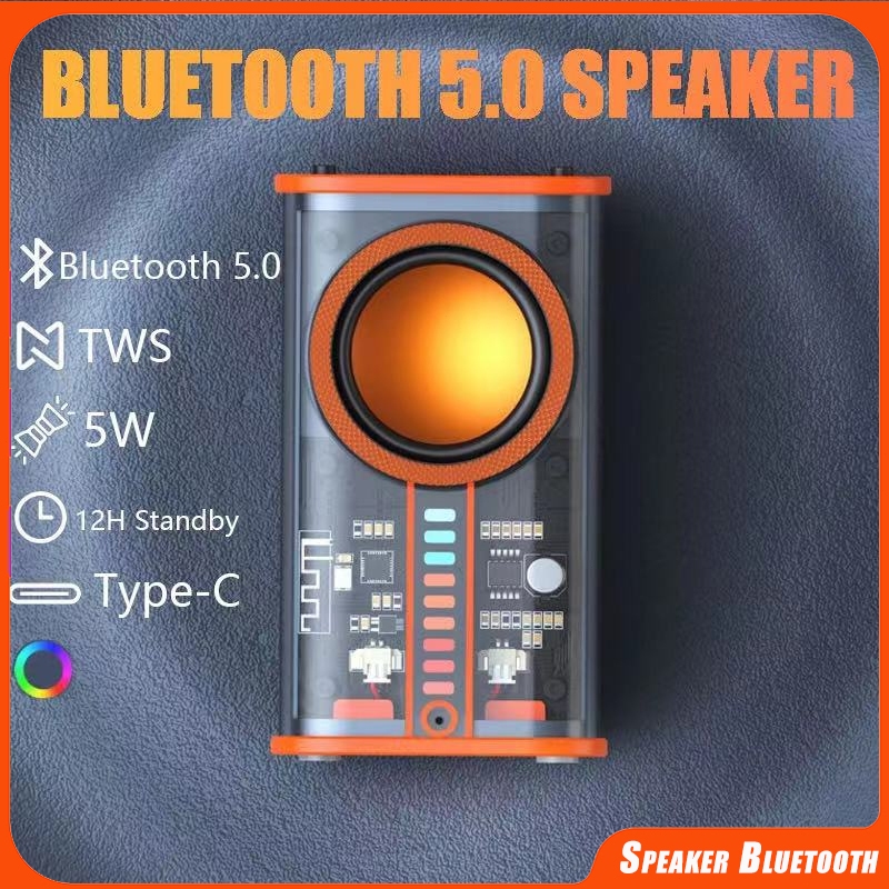 Jual Speaker bluetooth nirkabel mecha transparan speaker bluetooth warna menyilaukan subwoofer ...
