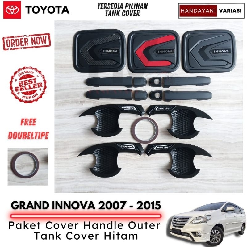 Jual Paket Toyota Innova 2007 2015 Cover Handle Outer Pintu Tutup Tangki Hitam Doff | Shopee ...