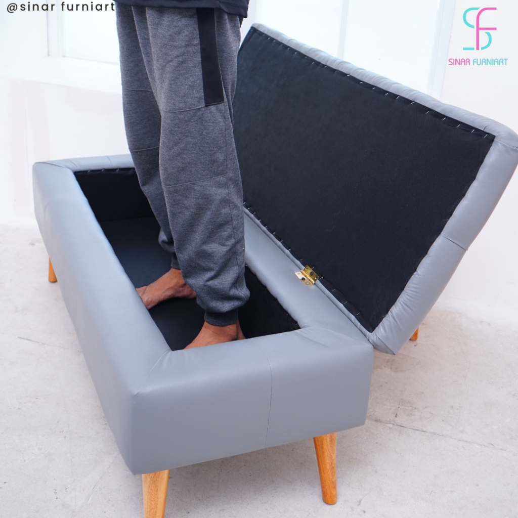 Jual SOFA BENCH MINIMALIS BOX KAKI KAYU ADA TEMPAT PENYIMPANAN ...