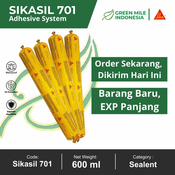 Jual SIKAsil 701 WeatherSeal (White 600 ml Neutral) Silicone Sealant ...