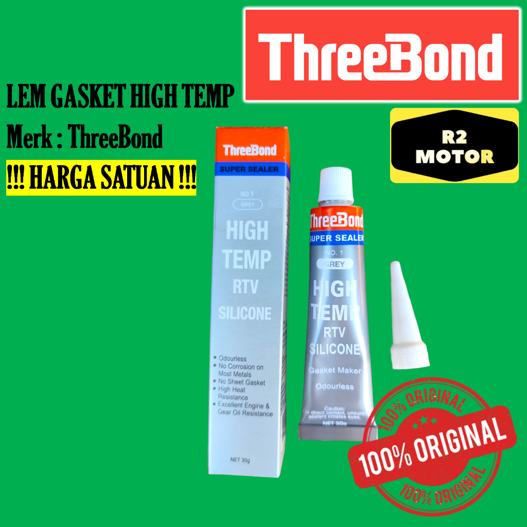 Jual THREEBOND LEM GASKET PAKING HIGH TEMP RTV SILICONE 30GR ABU TAHAN PANAS ORIGINAL | Shopee ...