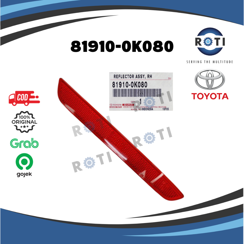 Jual TOYOTA REFLEKTOR BUMPER BELAKANG KANAN INNOVA REBORN 81910-0K080 ...