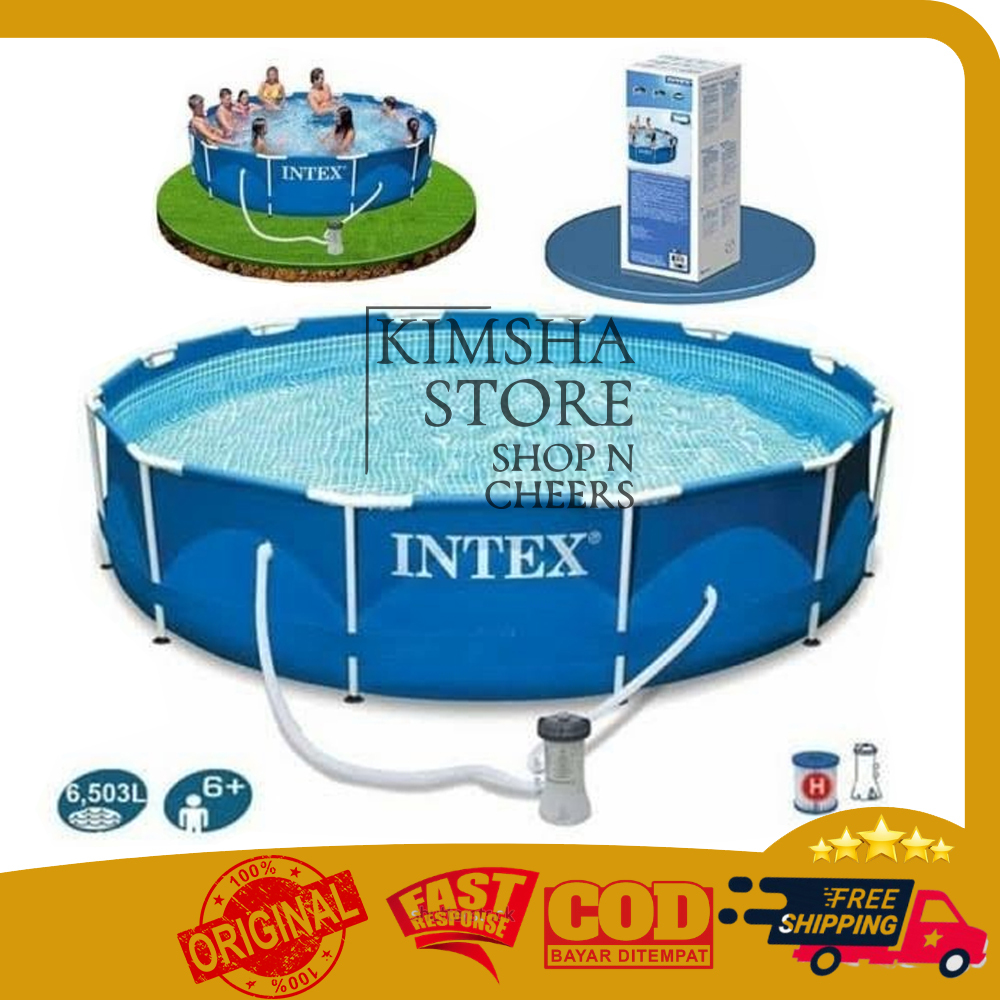Jual Intex Metal Frame Swim Pool 3.66m Set Kolam Renang Anak dan ...