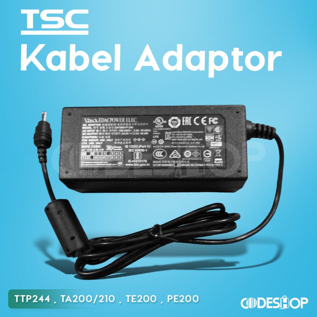 Jual Power Adaptor 240V 2A Spare Part TSC PE-200 Adapter Asli | Shopee ...