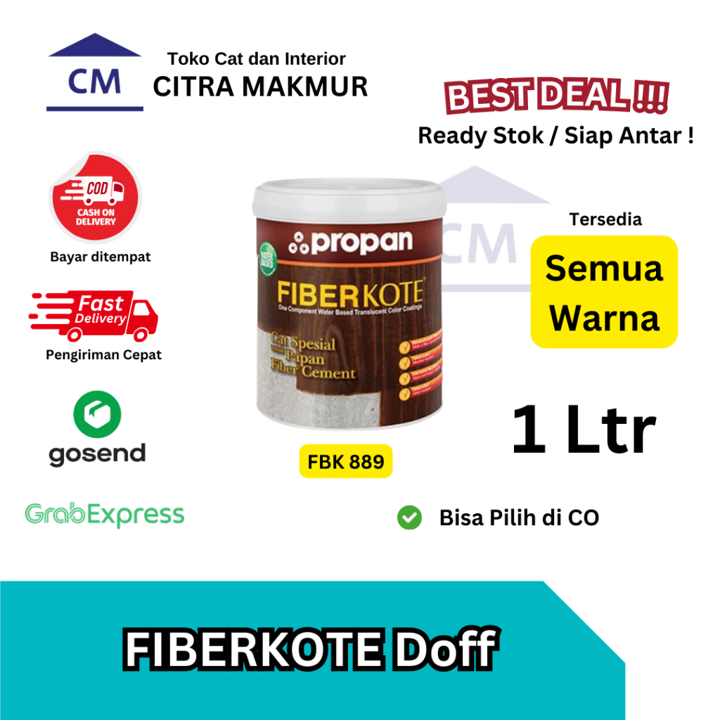Jual Fiberkote DOFF FBK-889 ( Cat Papan Fiber/Cat Listplang ) - 1 Ltr ...
