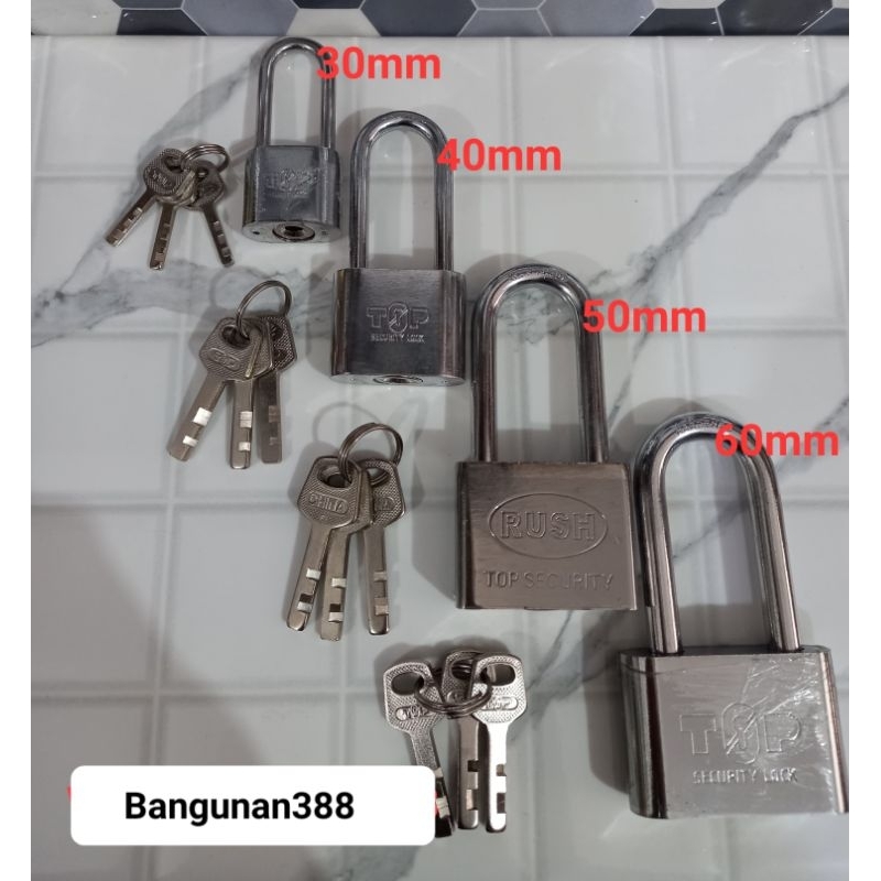 Jual GEMBOK PUTIH LEHER PANJANG 30MM 40MM 50MM 60MM | Shopee Indonesia