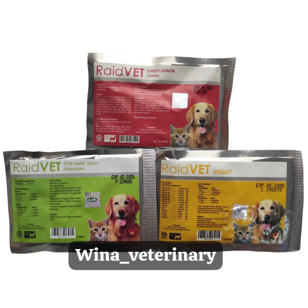 Jual RAID VET Tablet Sachet | Obat Diare | Antbiotik | Vitamin | Raid ...